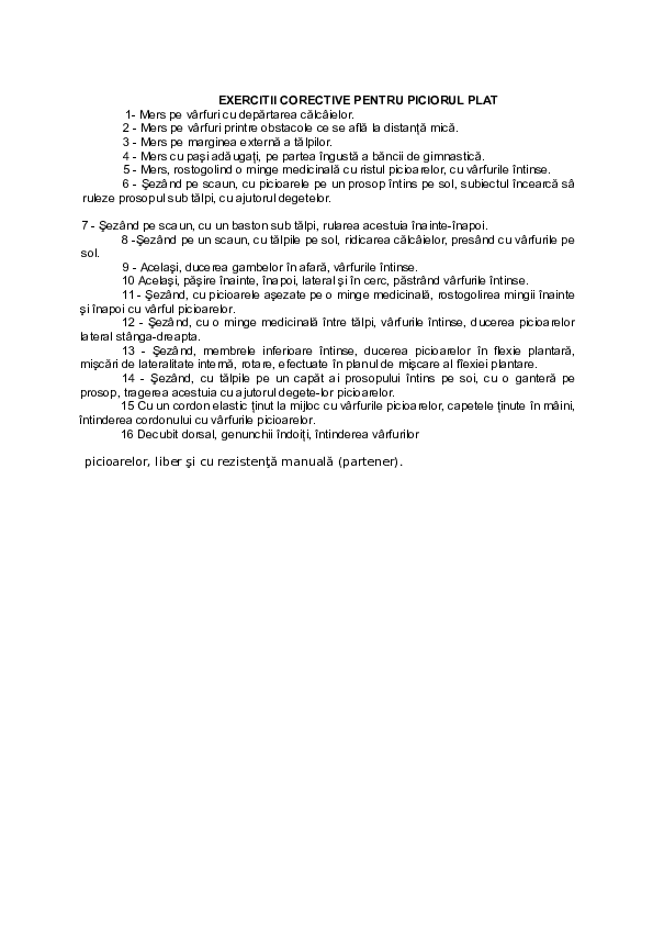 (DOC) EXERCITII CORECTIVE PENTRU PICIORUL PLAT