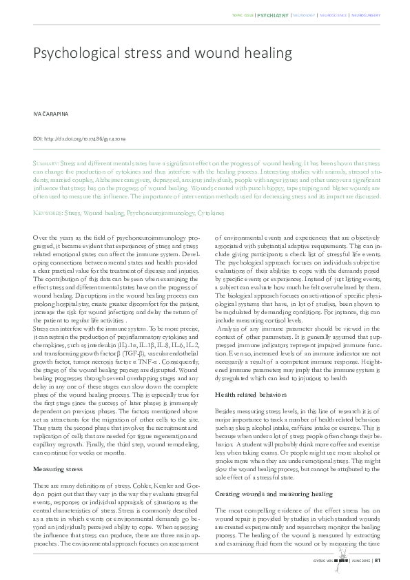 (PDF) Psychological stress and wound healing
