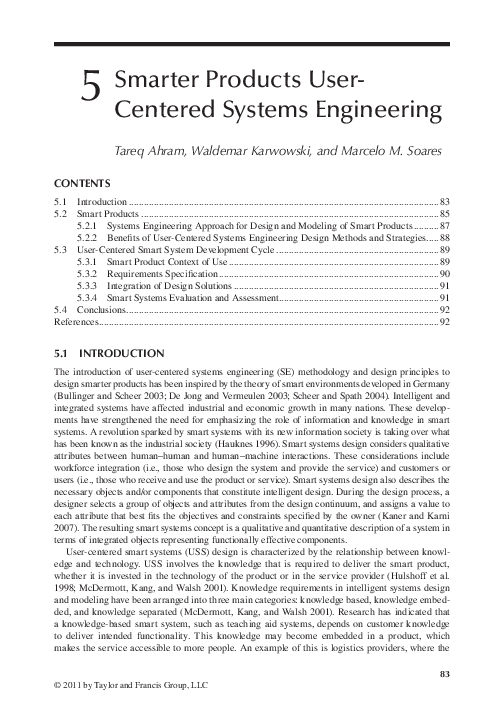 (PDF) Smarter Products User-Centered Systems Engineering