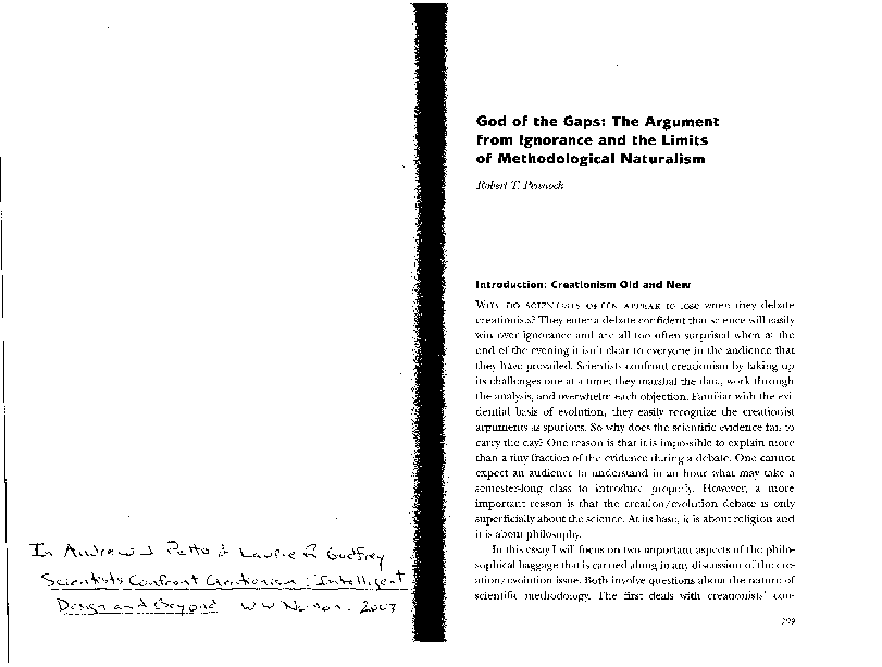 (PDF) God of the gaps: The argument from ignorance and the limits of ...