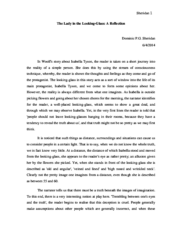 (PDF) The Lady in the Looking-Glass: A Reflection