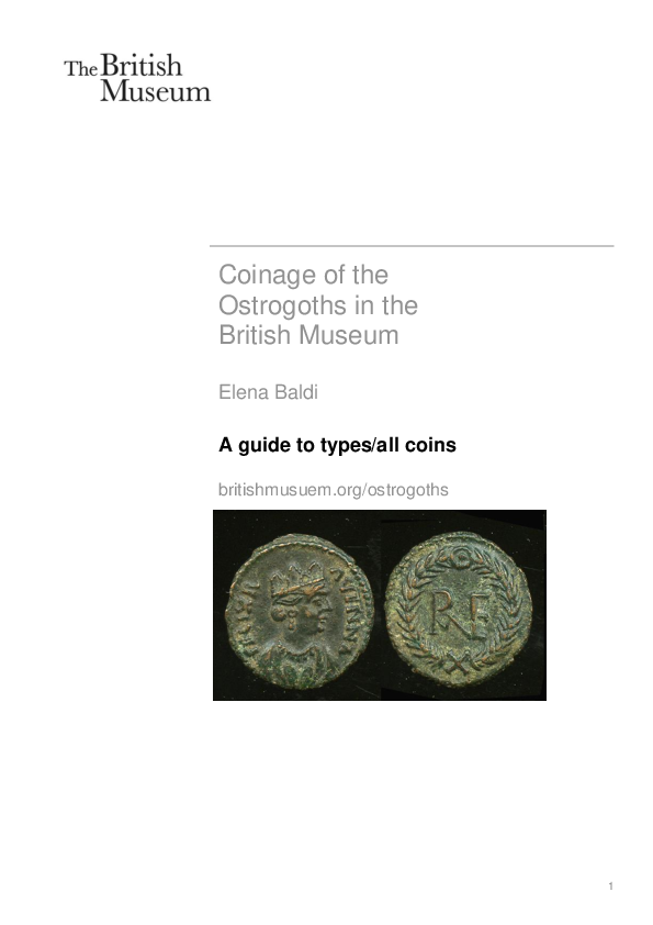 (PDF) BALDI (2014), Ostrogothic coins in the British Museum, London