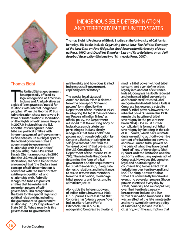 (PDF) Indigenous Self-Determination and Territory in the United States