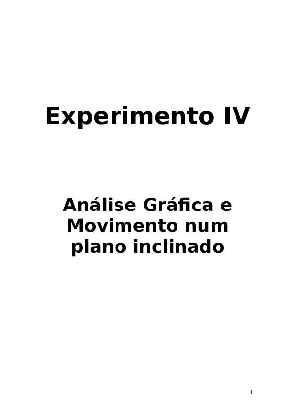 (DOC) Experimento IV - HIDRÁULICA