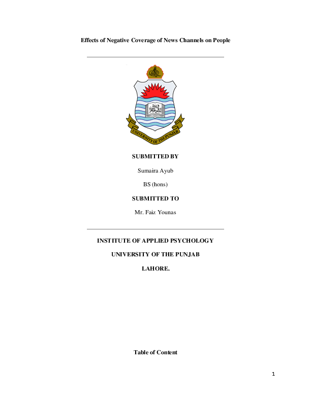 (PDF) Effects of Negative Coverage of News Channels on People