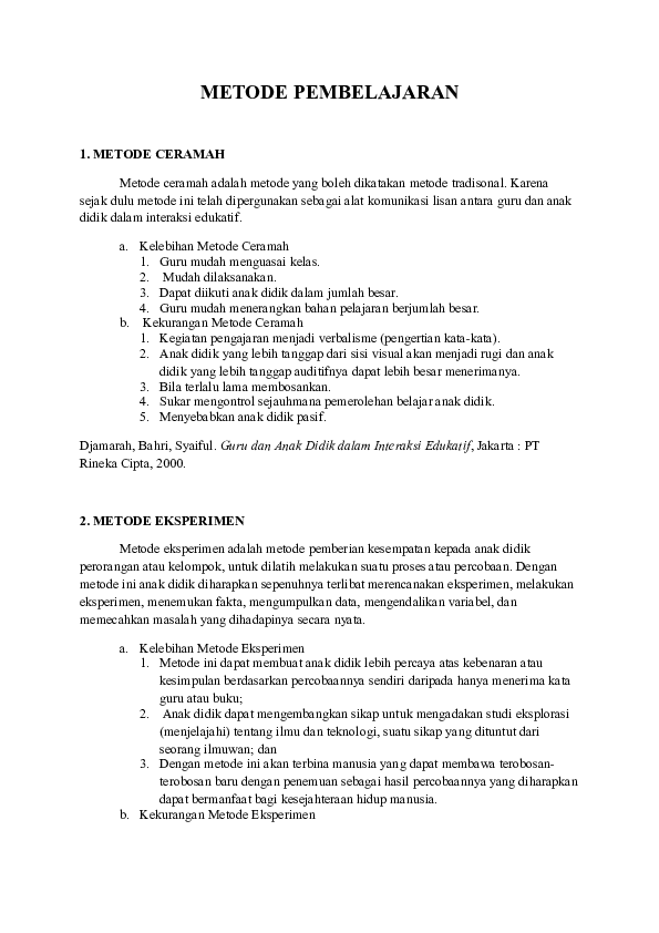 (DOC) METODE PEMBELAJARAN
