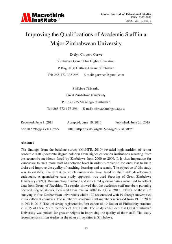 (PDF) Improving academic staff qualifications in a major university in ...