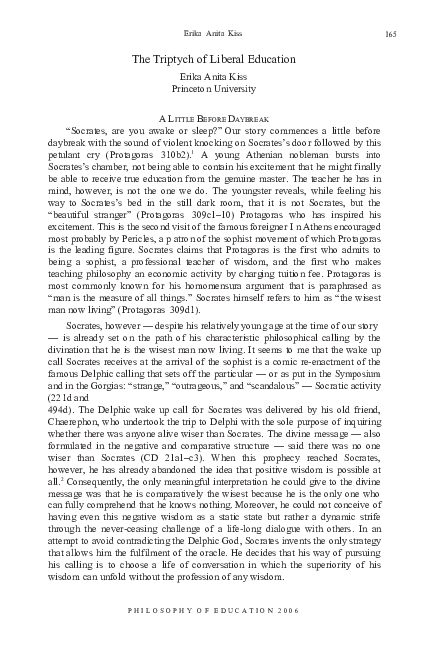 (DOC) Plato's Definition of Liberal Education and Its Contemporary ...