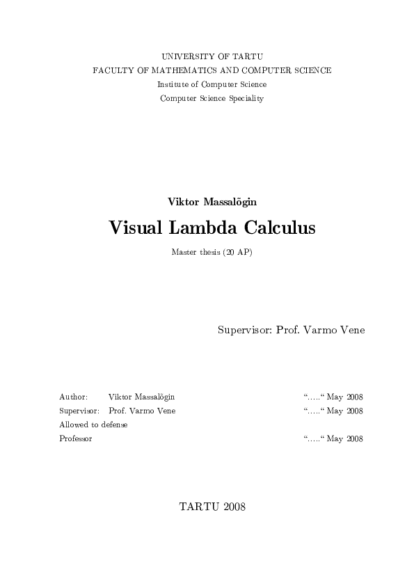 Pdf Visual Lambda Calculus Viktor Massalogin