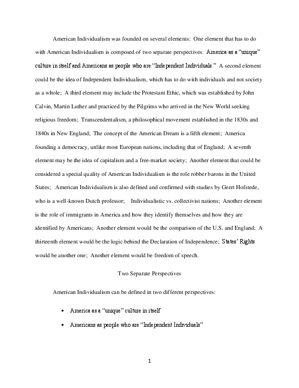 (PDF) The Origins and History of American Individualism