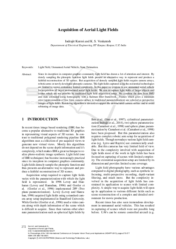 (PDF) Acquisition of aerial light fields