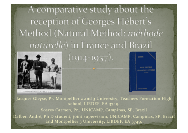 (PDF) A Comparative Study about the reception of Georges Hebert's ...