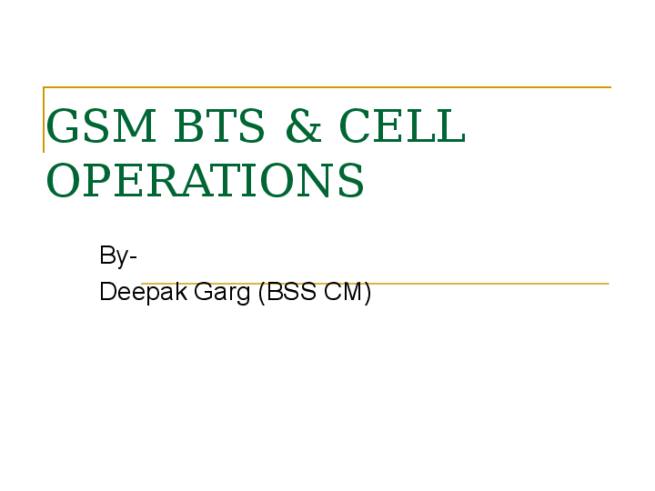 (PPT) GSM BTS Overview