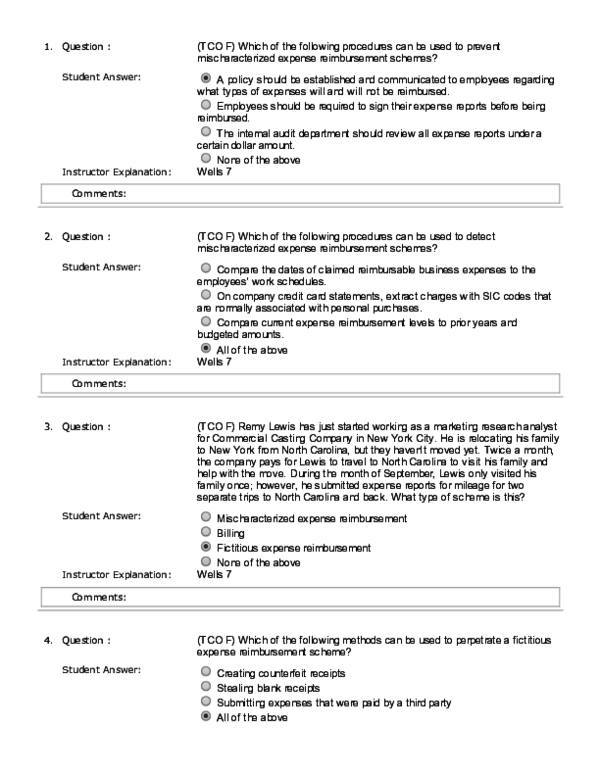 (PDF) Student Answer: Mischaracterized expense reimbursement Billing ...