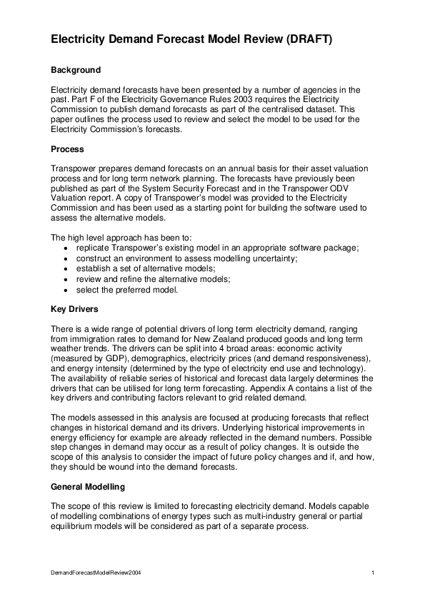 (PDF) Electricity Demand Forecast Model Review (DRAFT | Hengki Gunawan ...