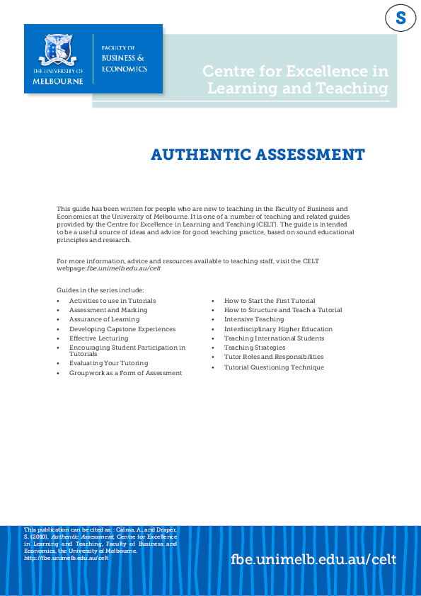 (PDF) Authentic Assessment