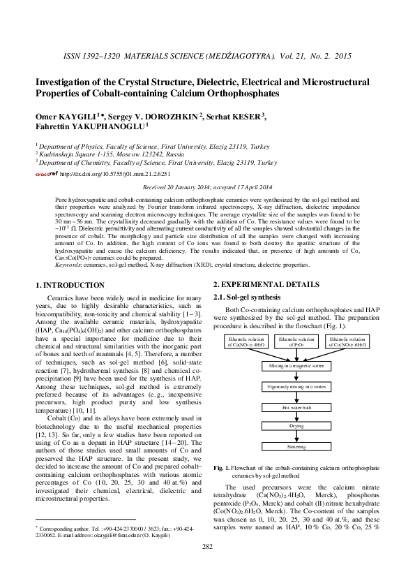 Pdf Investigation Of The Crystal Structure Dielectric Electrical