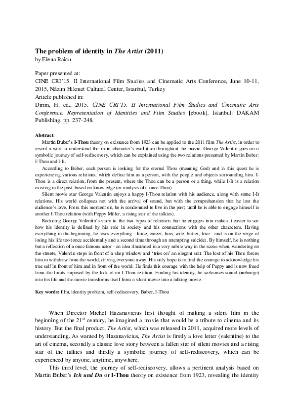 (PDF) The problem of identity in The Artist (2011)