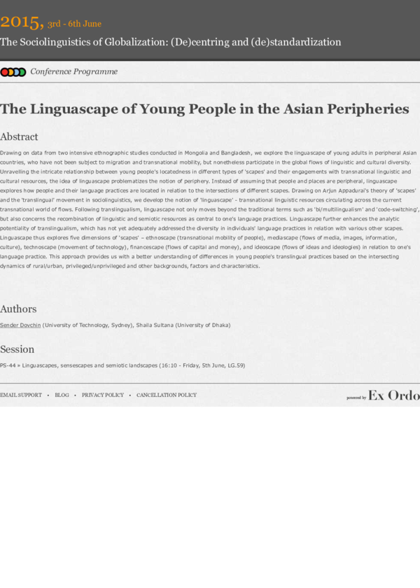 (PDF) The Linguascape of Young People in the Asian Peripheries
