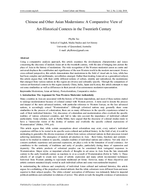 (PDF) Chinese and Other Asian Modernisms: A Comparative View of of Art ...