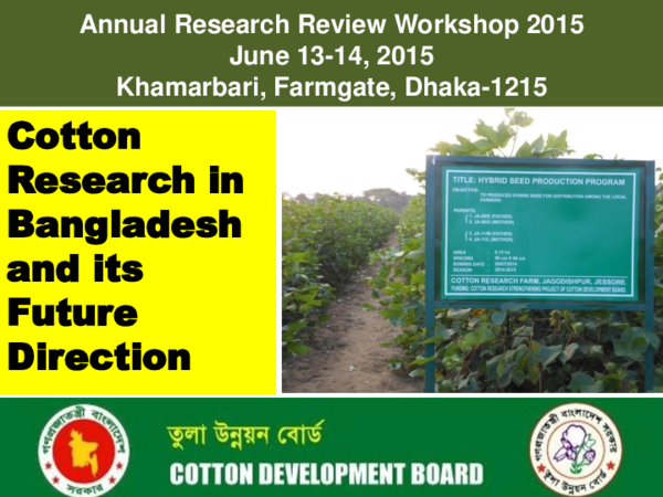 (PDF) Cotton Research in Bangladesh and its Future Direction