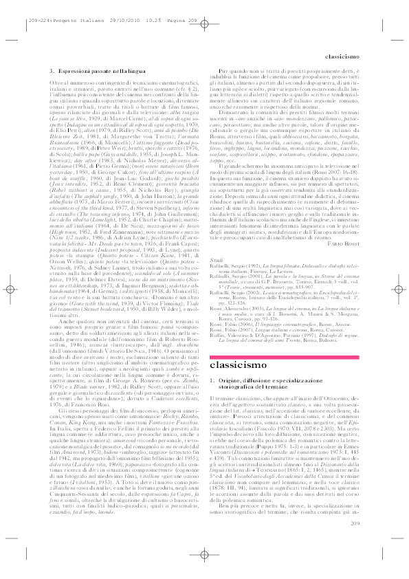 (PDF) Cinema e lingua, in Enciclopedia dell’italiano, 2 voll., directed ...