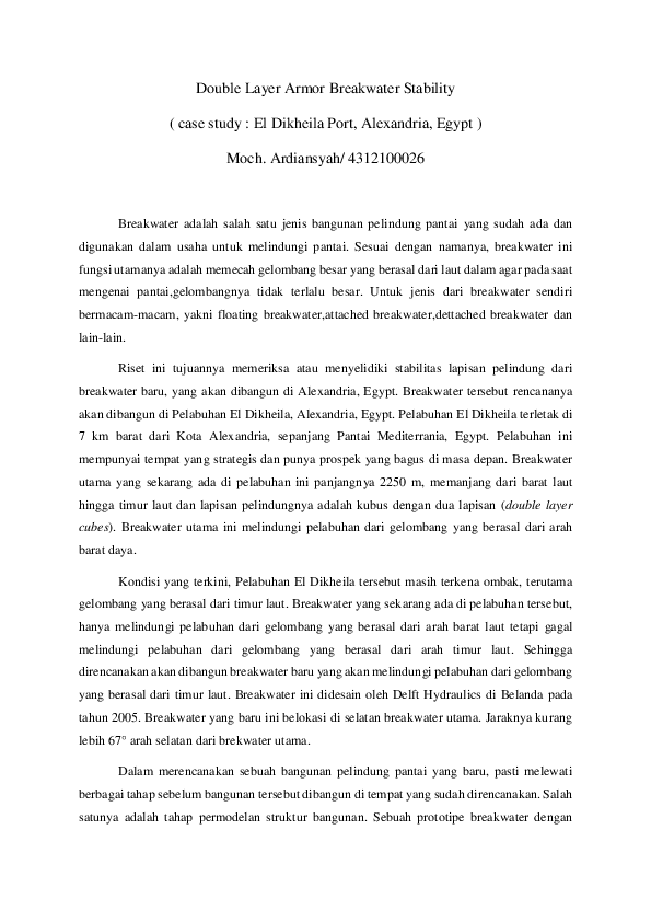 (PDF) Double Layer Armor Breakwater Stability