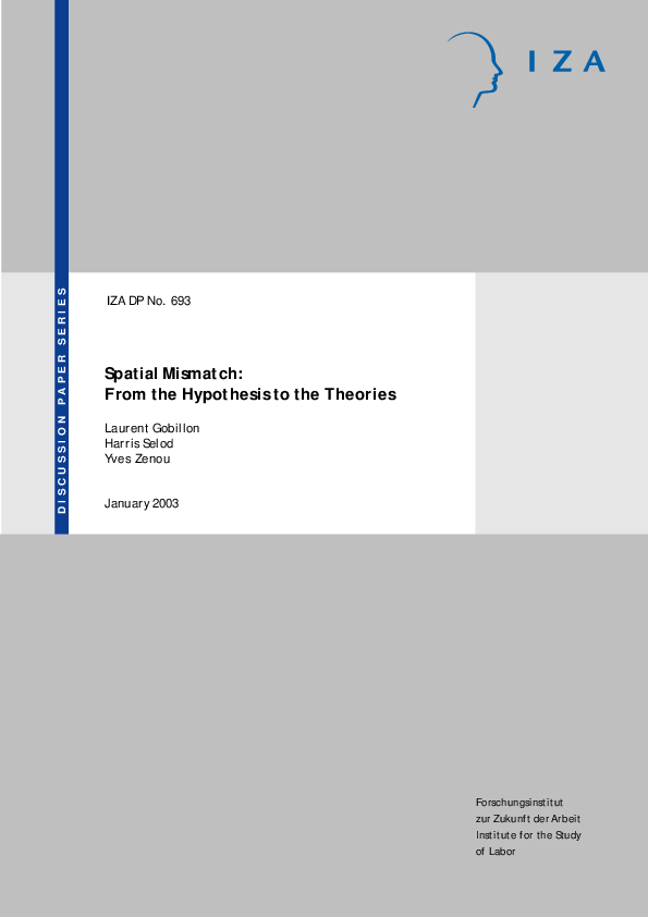 (PDF) Spatial Mismatch: From the Hypothesis to the Theories