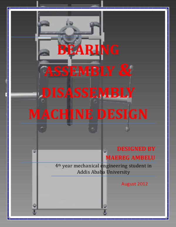 (PDF) bearing Assembly and Disassembly machine design