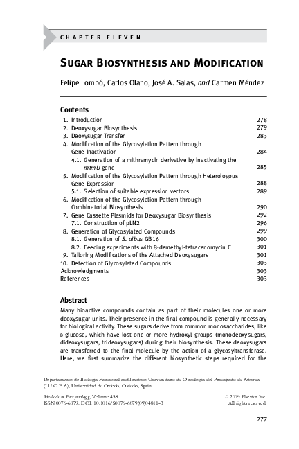 (PDF) Chapter 11-Sugar biosynthesis and modification