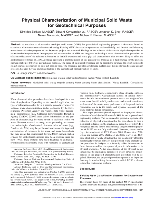 (PDF) Physical Characterization of Municipal Solid Waste for ...