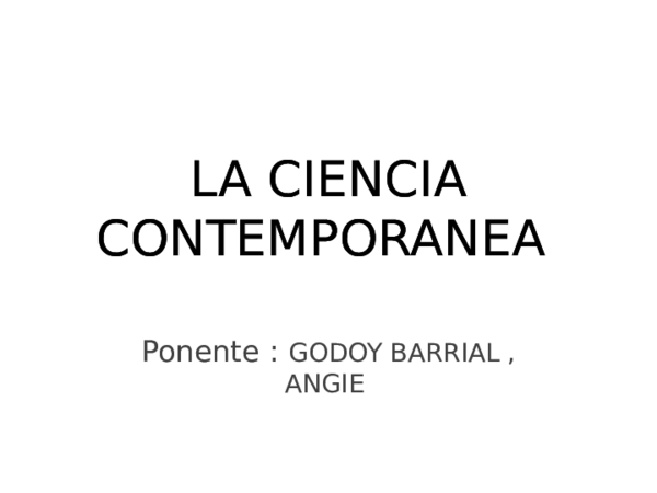 (PPT) LA CIENCIA CONTEMPORANEA