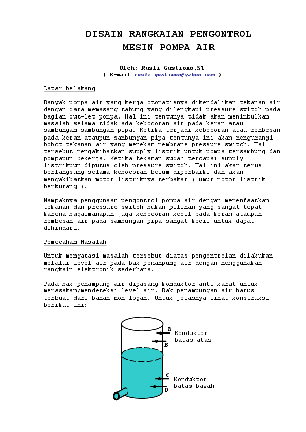 (PDF) DESIGN PENGONTROL MESIN POMPA AIR