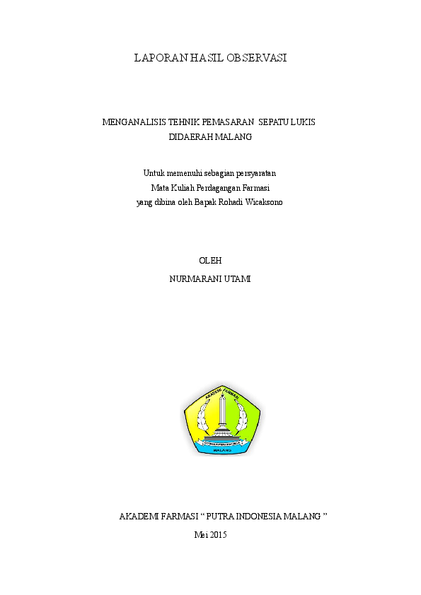 (DOC) LAPORAN HASIL OBSERVASI