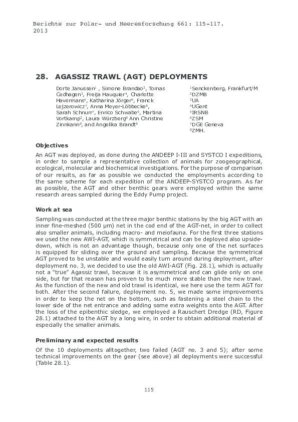 (PDF) Agassiz trawl (AGT) deployments