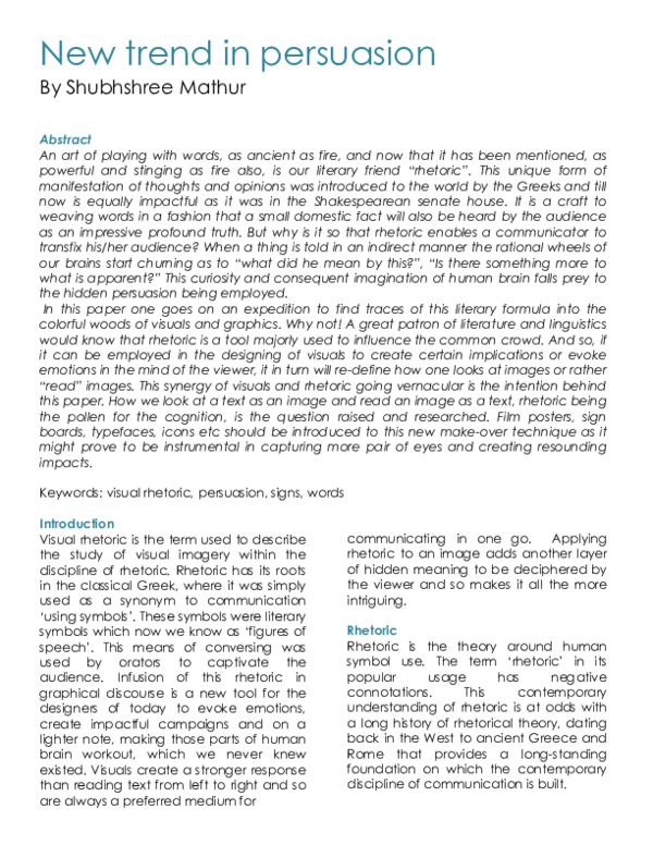 (PDF) Visual Rhetoric