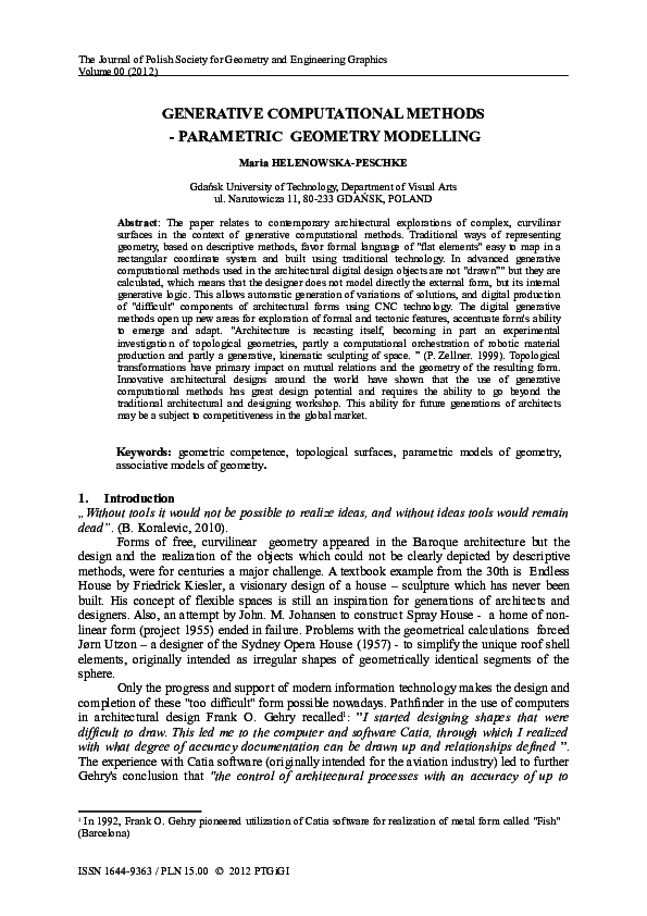 Doc Generative Computational Methods Parametric Geometry Modelling