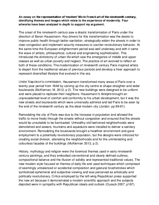 (PDF) Representation of ‘modern’ life in French art of the nineteenth ...