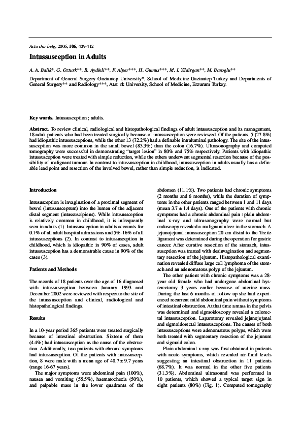 (PDF) Intussusception in adults