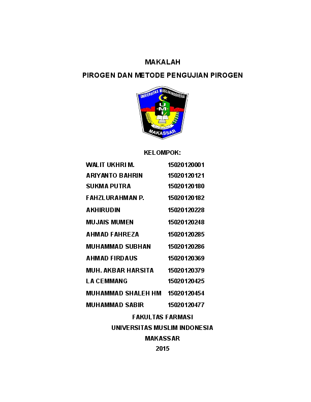 (DOC) Pirogen dan Uji Pirogen