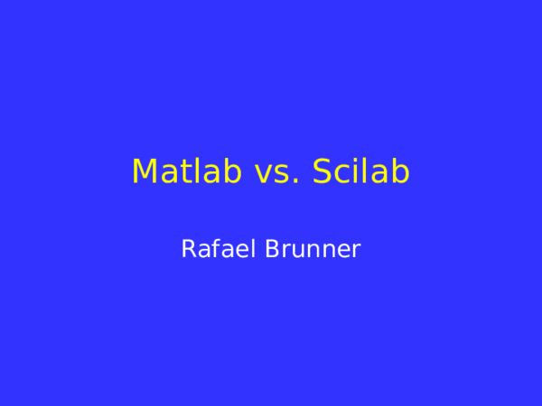 (PPT) Matlab Vs Scilab