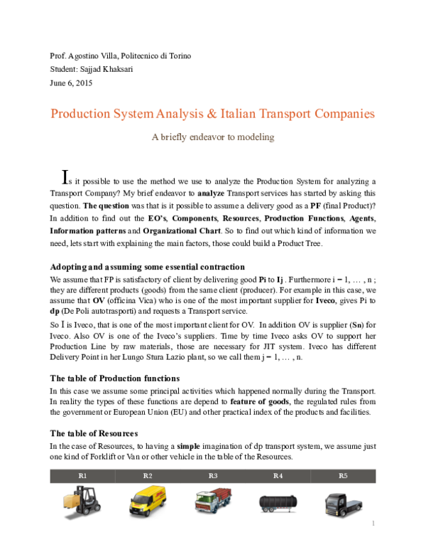 (PDF) Problem Tree (PT) &Transport and Logistics Analysis