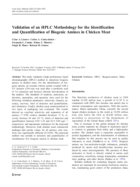 (PDF) Validation of an HPLC Methodology for the Identification and ...
