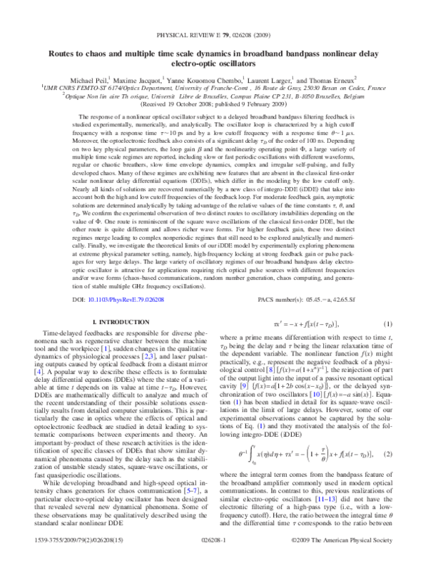 Pdf Routes To Chaos And Multiple Time Scale Dynamics In Broadband