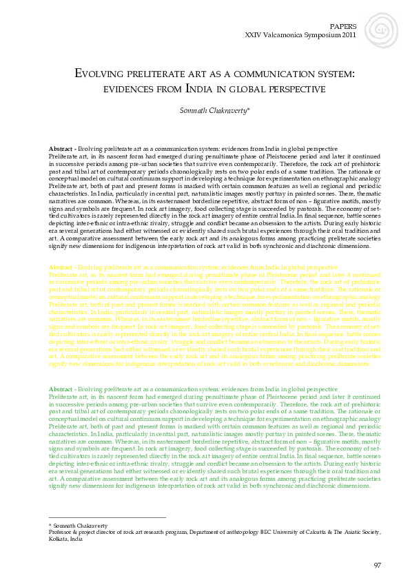 (PDF) Evolving preliterate art as a communication system: evidences ...