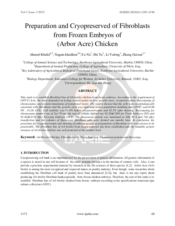 (PDF) Preparation and Cryopreserved of Fibroblasts from Frozen Embryos ...