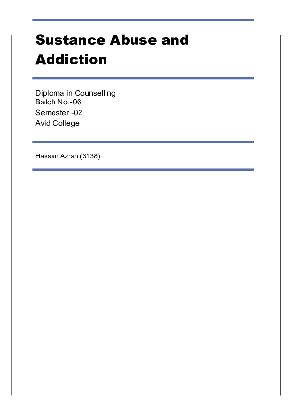 (DOC) Substance abuse and addiction