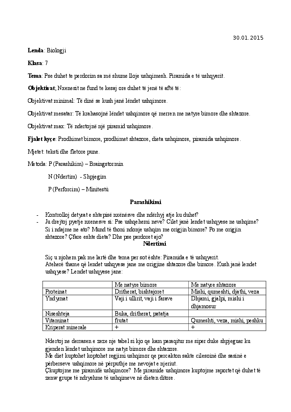 (DOC) Plan ditar biologji ushqimet