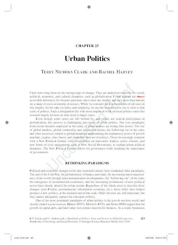 (PDF) Urban Politics