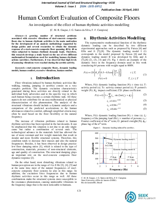 (PDF) Human Comfort Evaluation of Composite Floors An investigation of ...